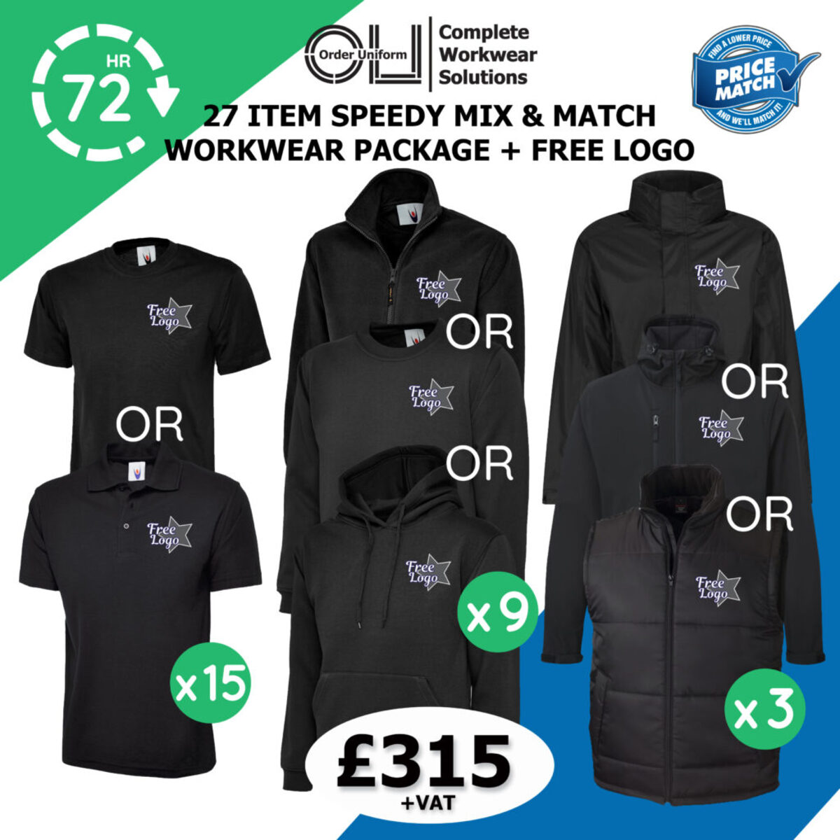 72hr Dispatch Packages | Order Uniform UK Ltd