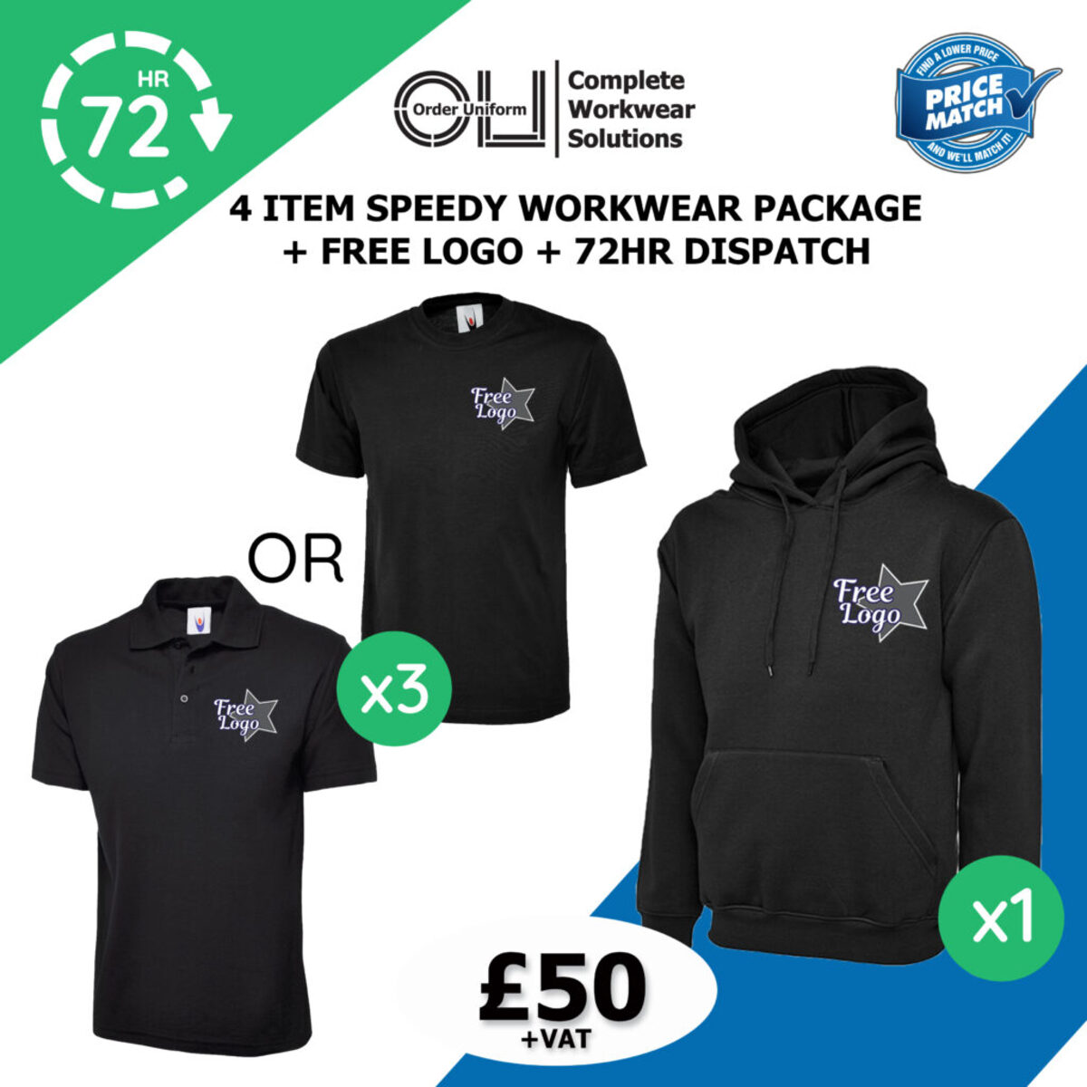 72hr Dispatch Packages | Order Uniform UK Ltd