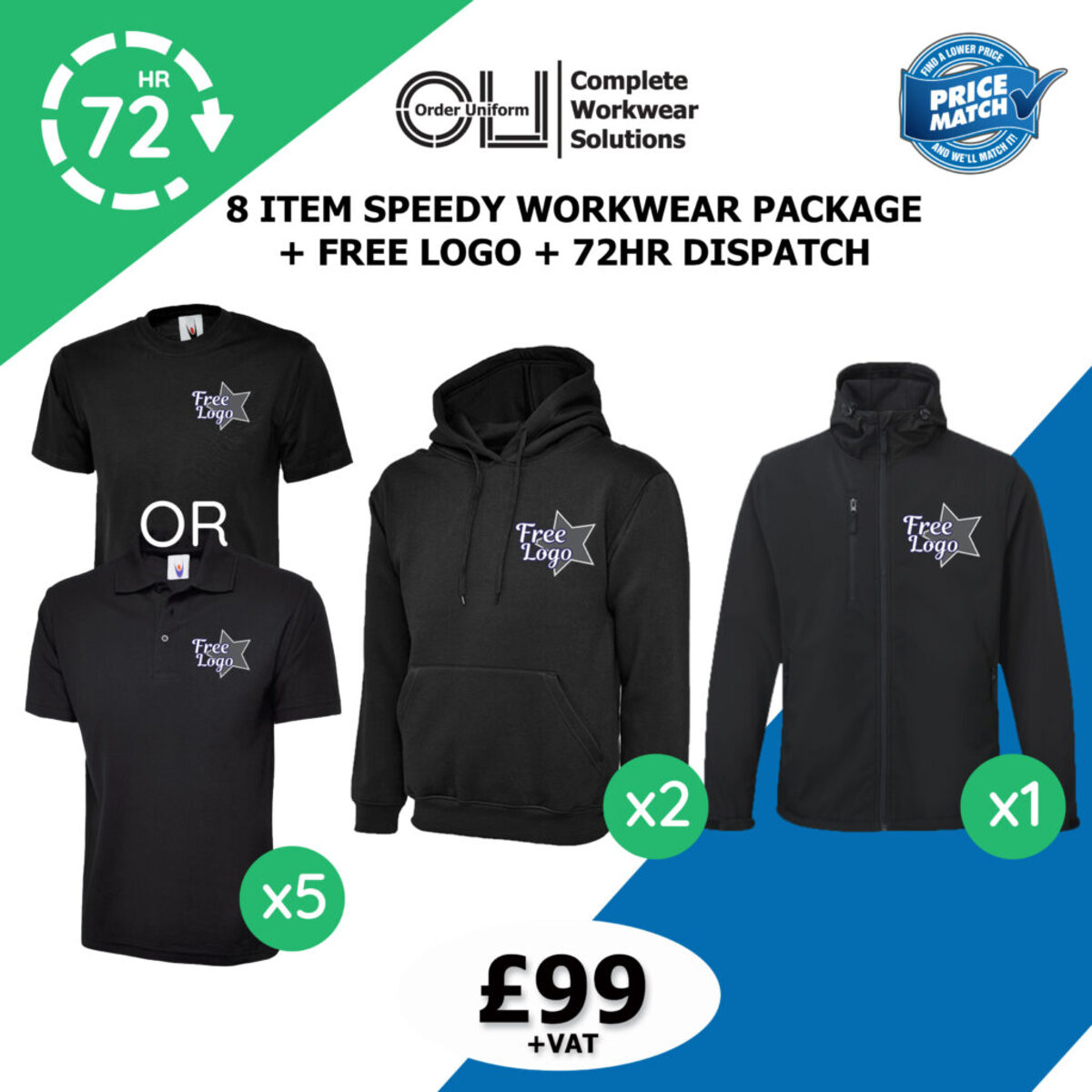 72hr Dispatch Packages | Order Uniform UK Ltd