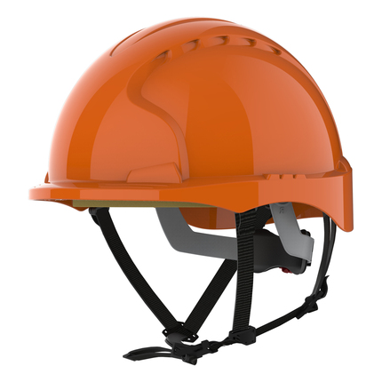 JSP EVO3 Linesman Safety Helmet - Micro Peak - Wheel Ratchet - Orange ...