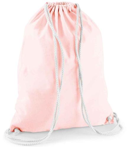 Westford Mill Cotton Gymsac - Pastel Pink/White