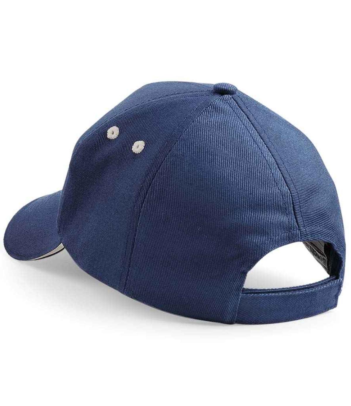 Beechfield Ultimate 5 Panel Cap with Sandwich Peak - Navy/Putty
