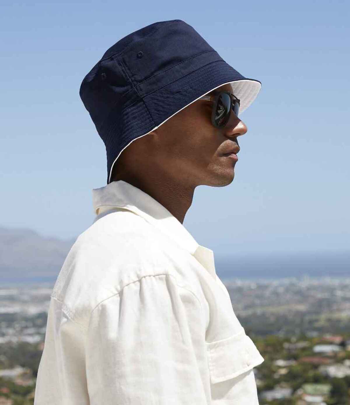 Beechfield Reversible Bucket Hat - French Navy/White