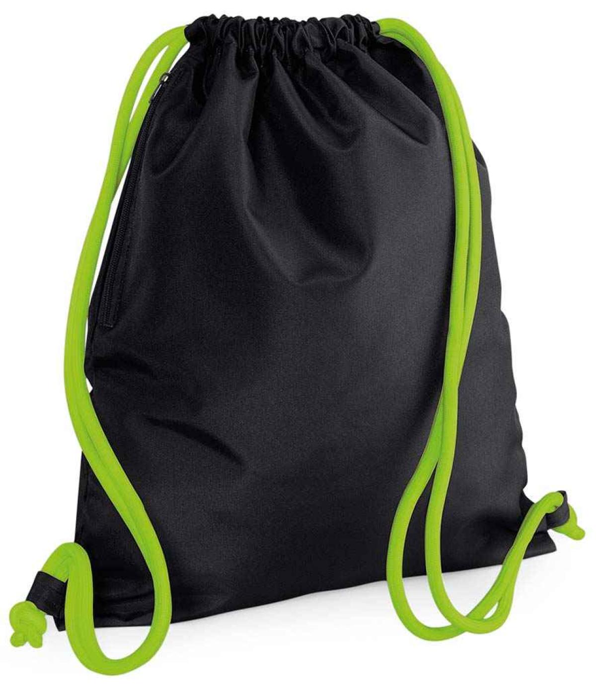 BagBase Icon Gymsac - Black/Lime Green