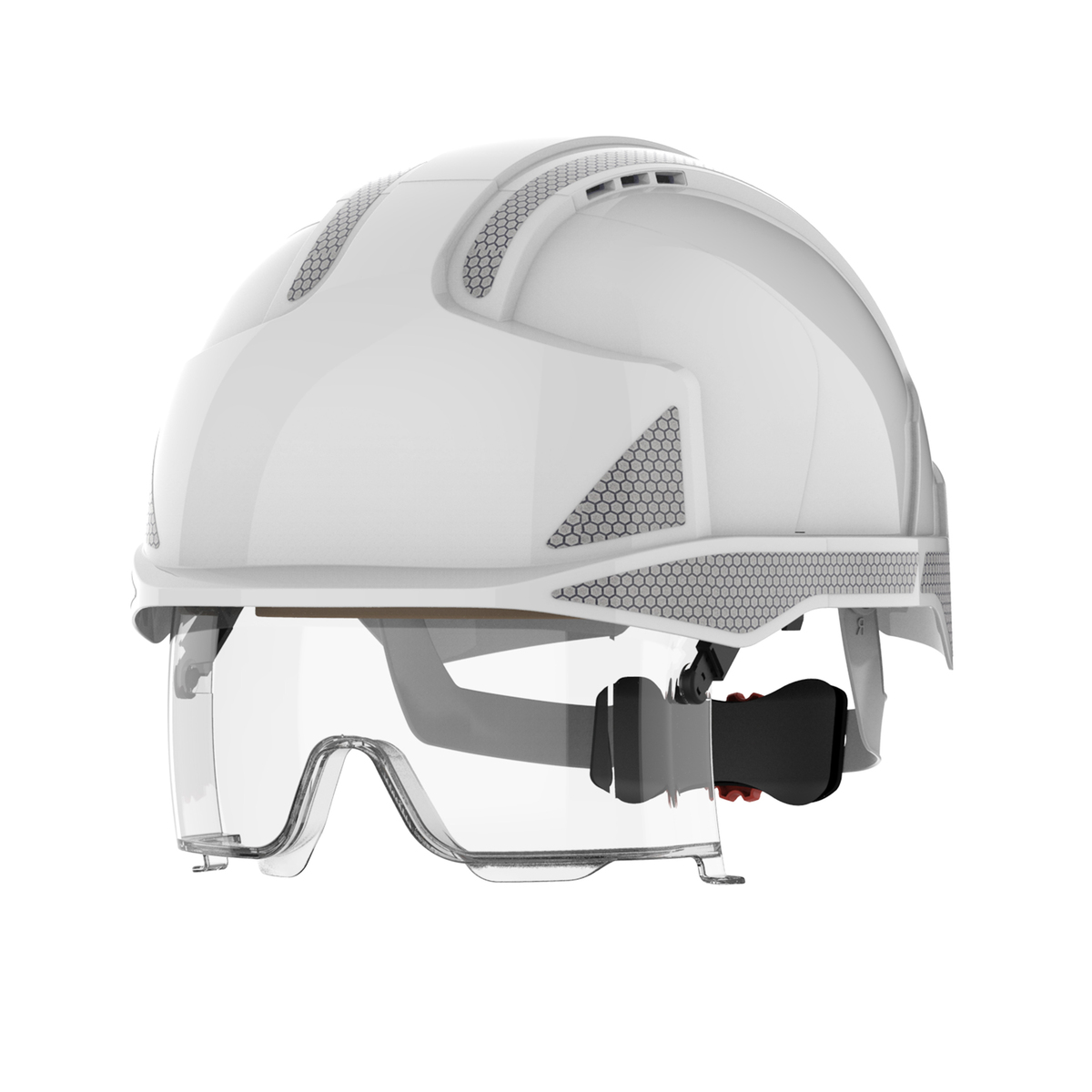 EVO VISTAlens Safety Helmet with Integrated Eyewear and CR2 - White ...