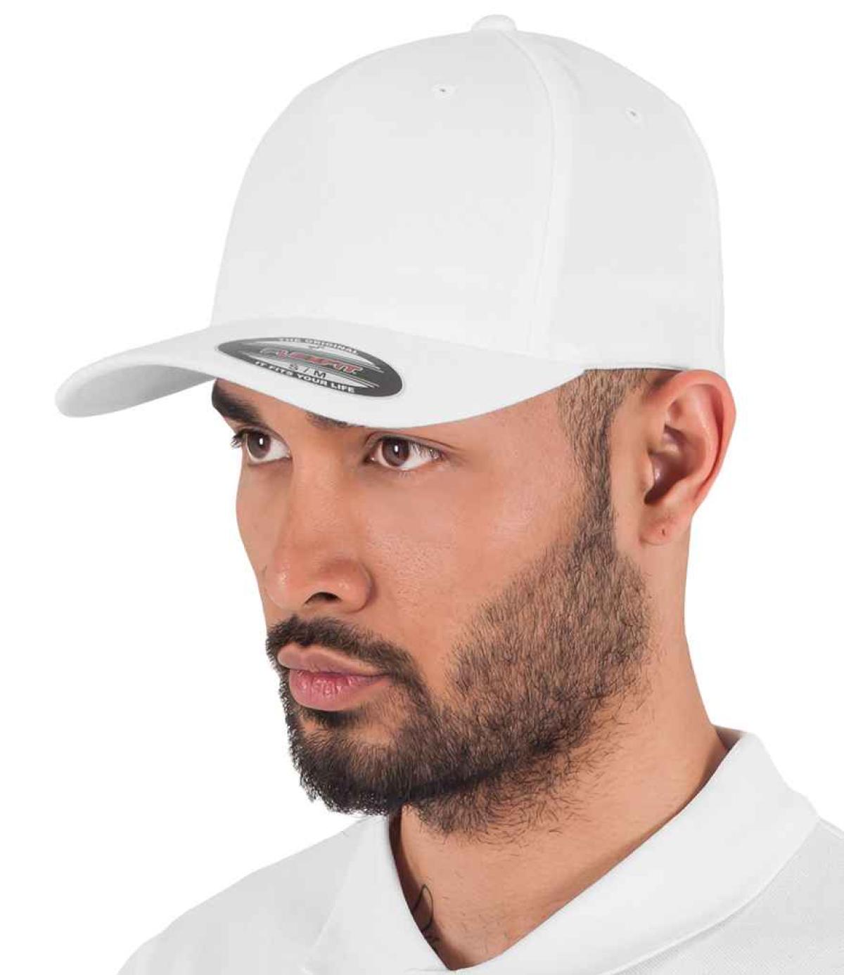 Flexfit 5 Panel Cap - White | Order Uniform UK Ltd
