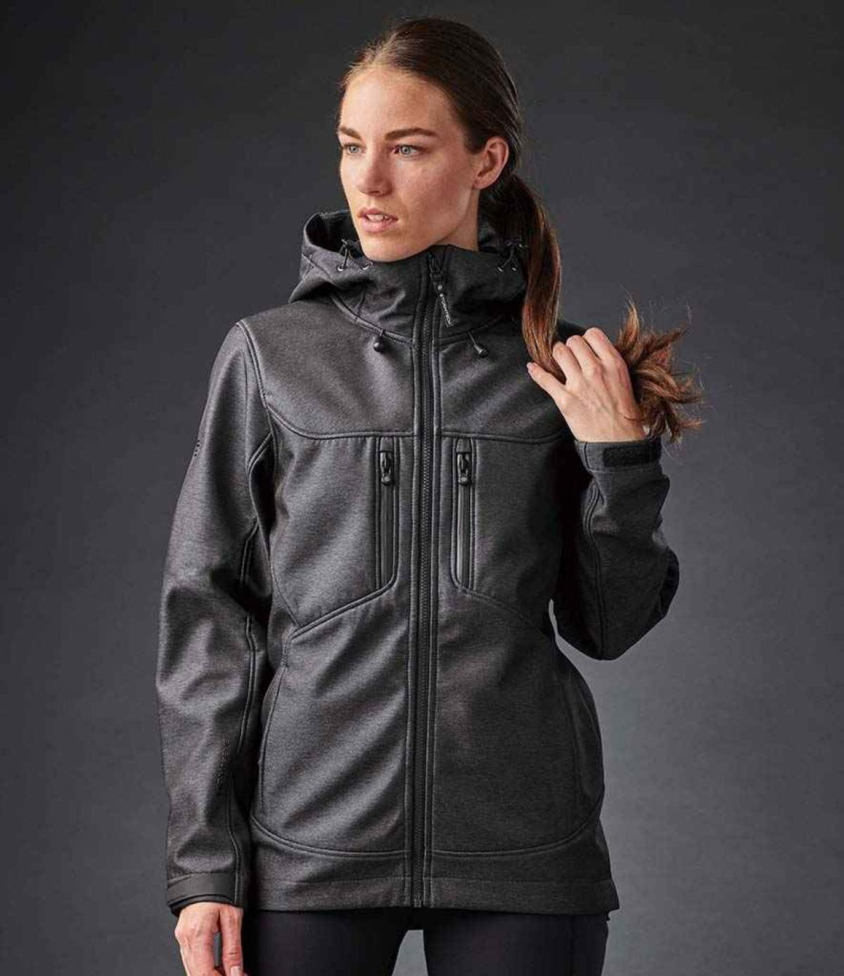 Stormtech Ladies Epsilon 2 Hooded Soft Shell Jacket - Charcoal Twill