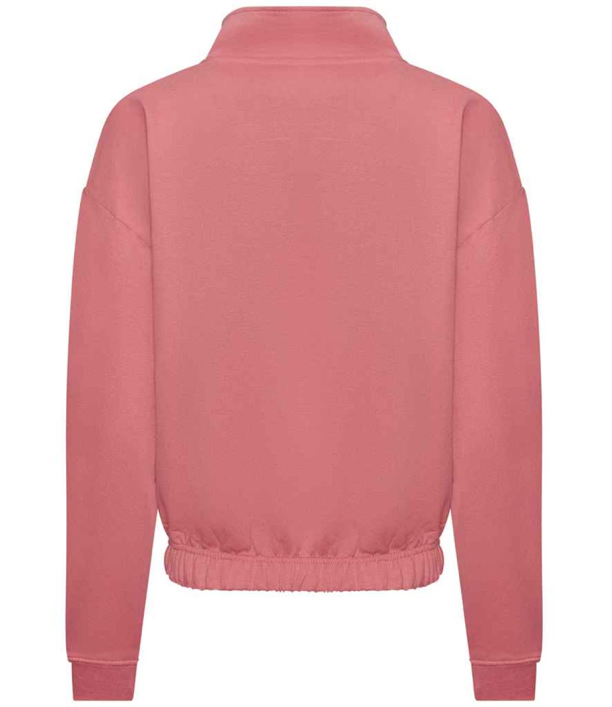 AWDis Ladies Cropped 1/4 Zip Sweatshirt - Dusty Rose