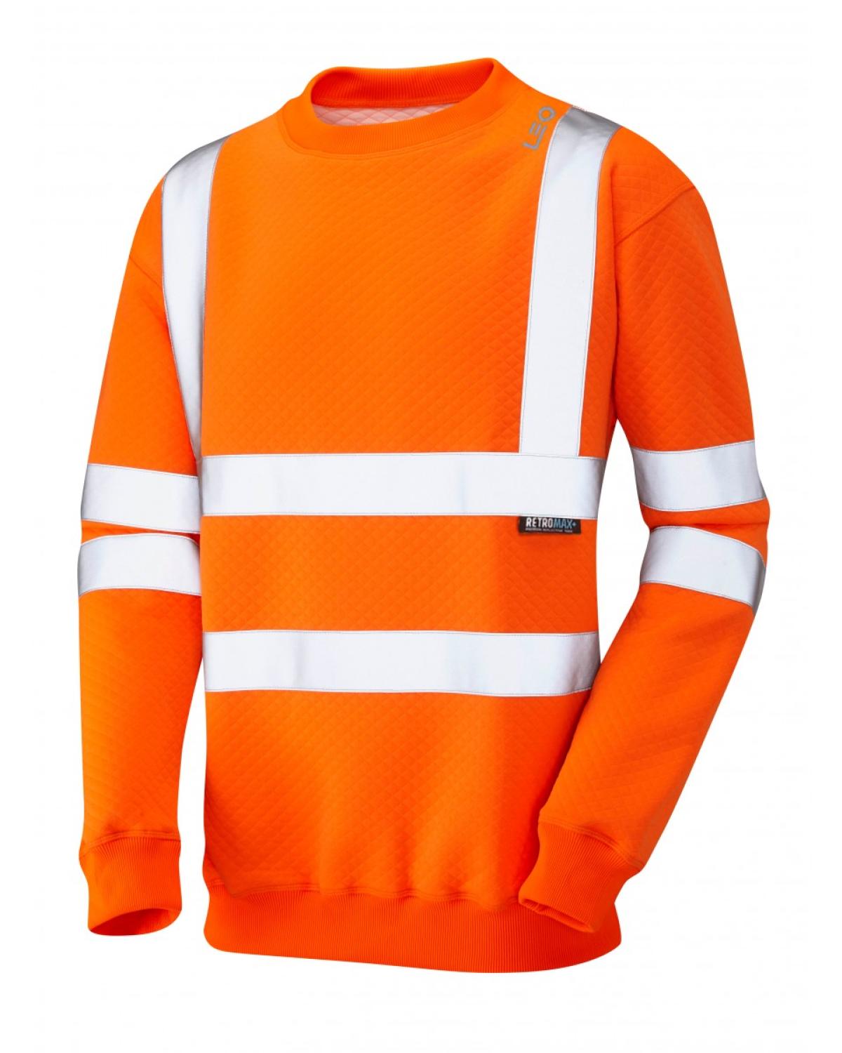 LEO WINKLEIGH ISO 20471 Cl 3 Crew Neck Sweatshirt - Orange
