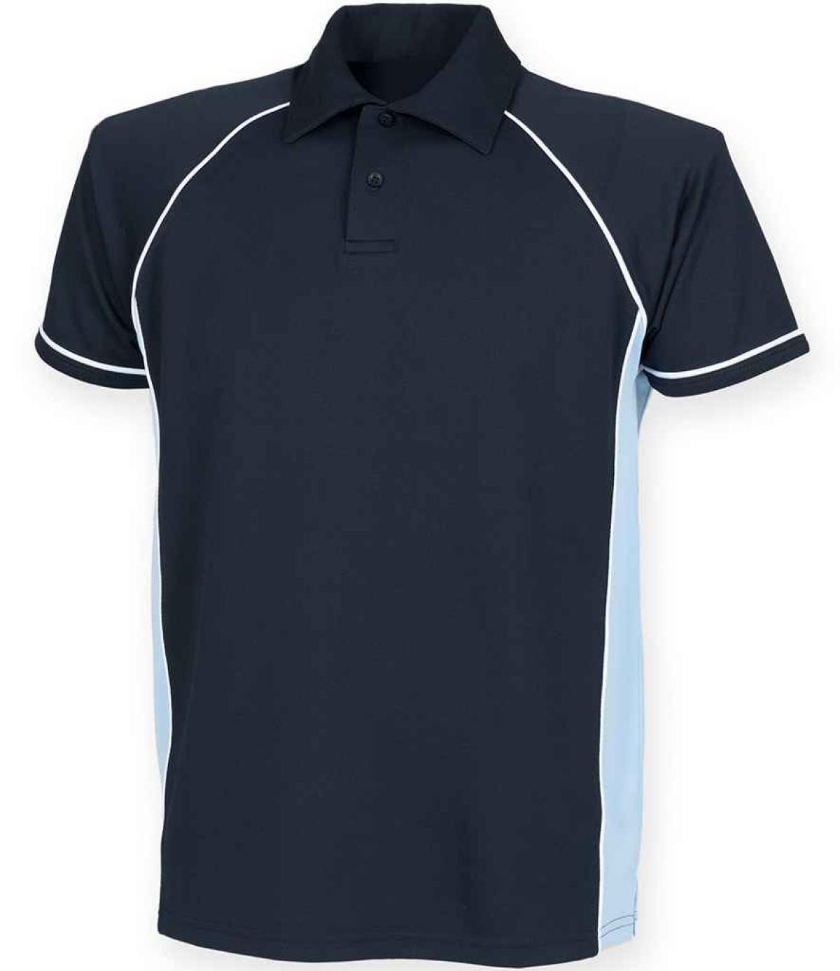 Finden + Hales Kids Performance Piped Polo Shirt - Navy/Sky Blue/White