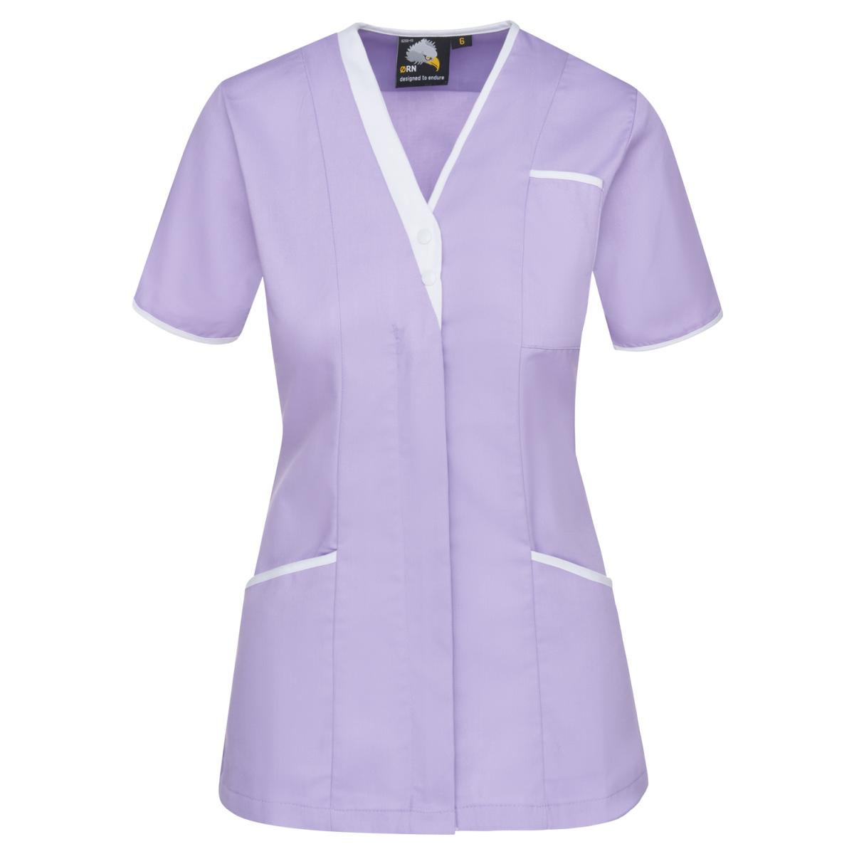 ORN Tonia V-Neck Tunic - Lilac/White | Order Uniform UK Ltd