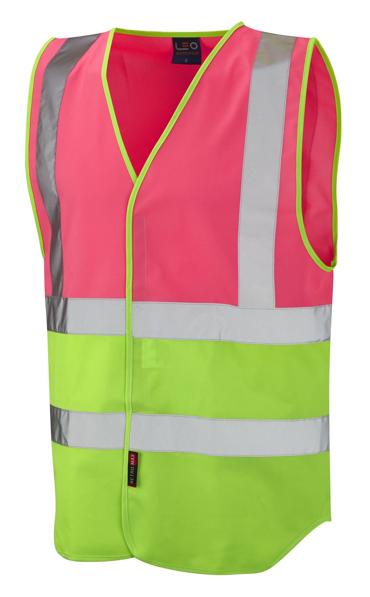 LEO PILTON Coloured Reflective Waistcoat - PINK/LIME