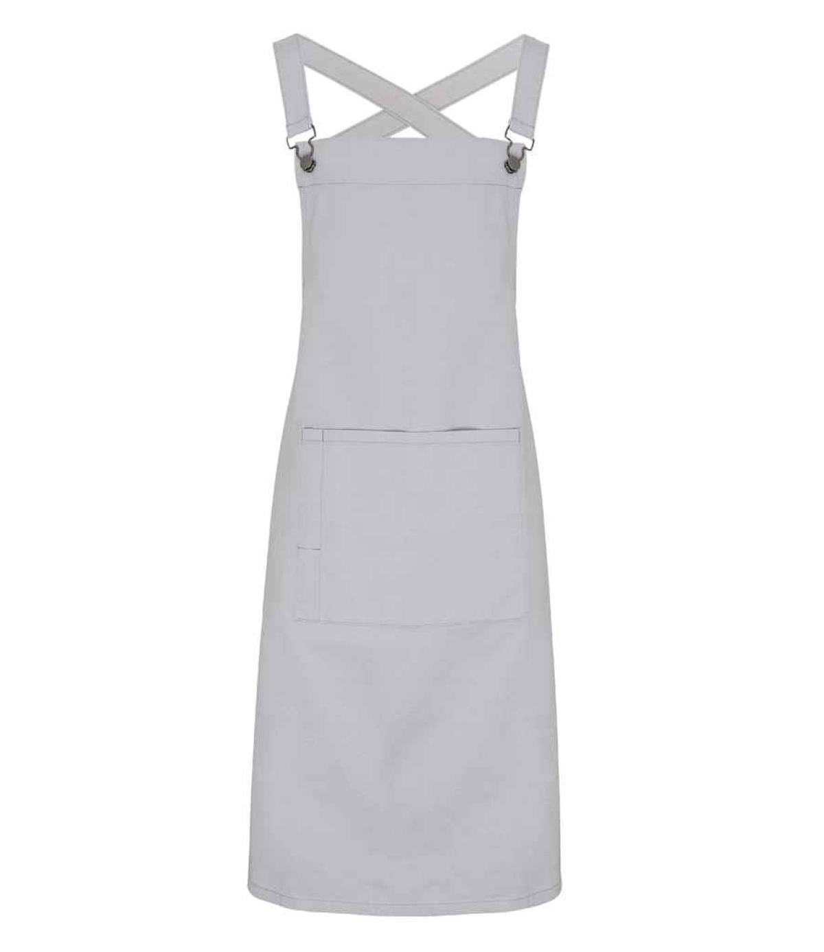 Premier Cross Back Barista Bib Apron - Silver