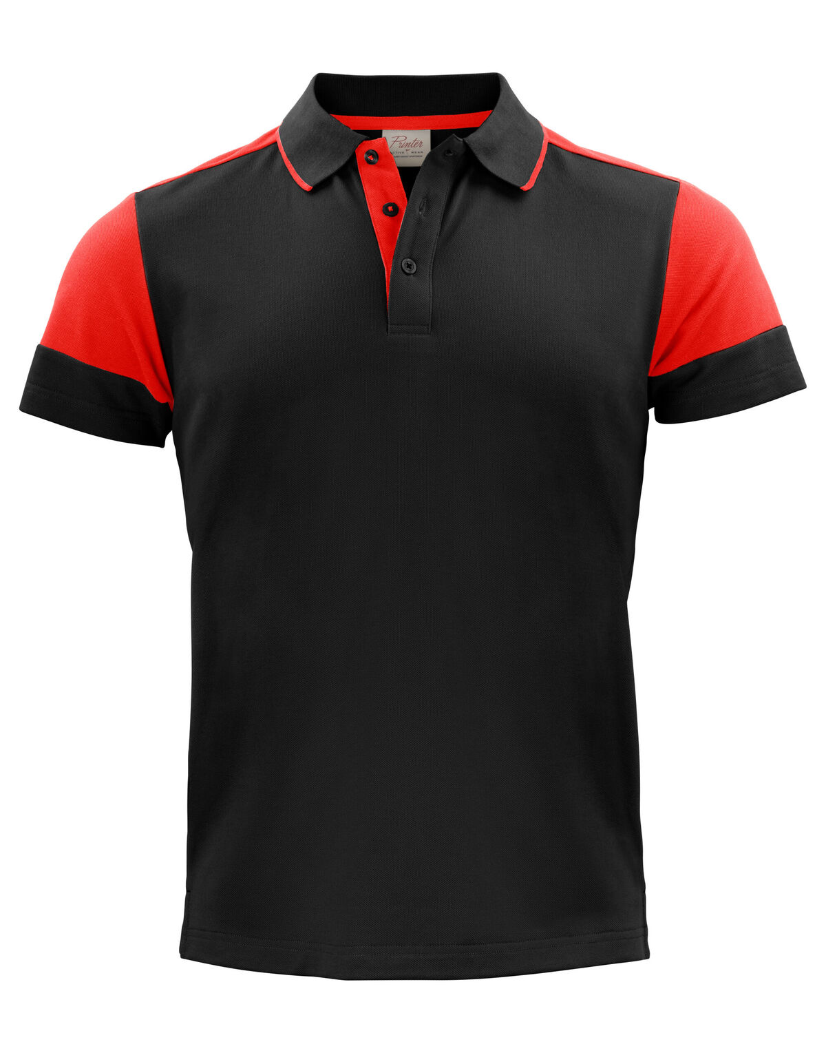 Printer Prime Sustainable Two-Tone Poloshirt - Black/Red