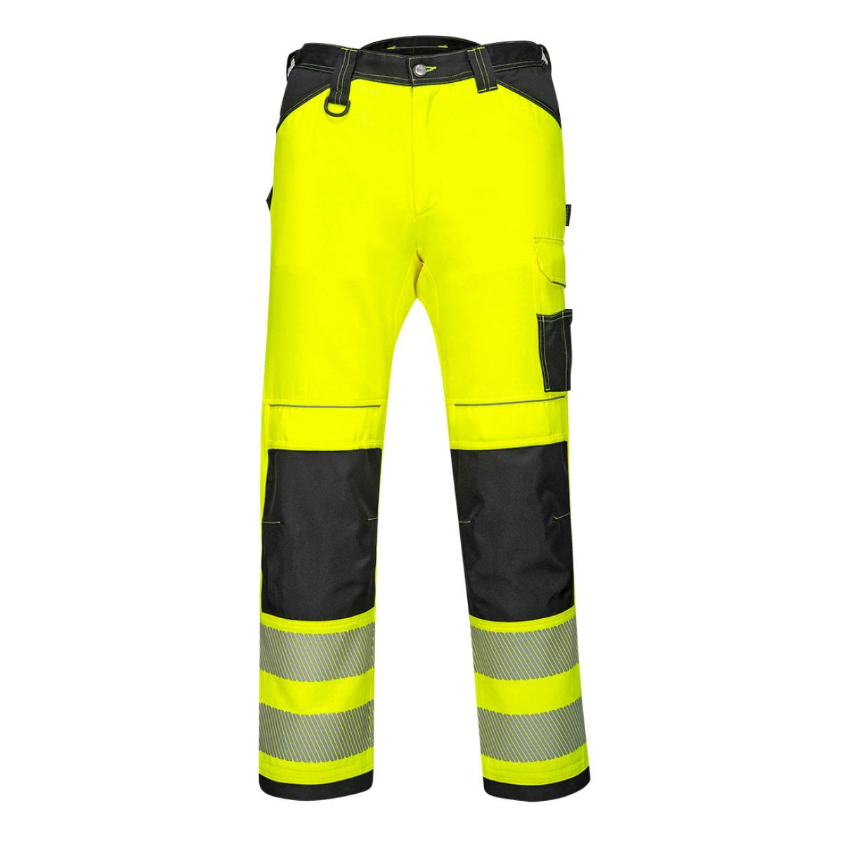 Portwest PW3 Hi-Vis Work Trousers - Yellow/Black Short