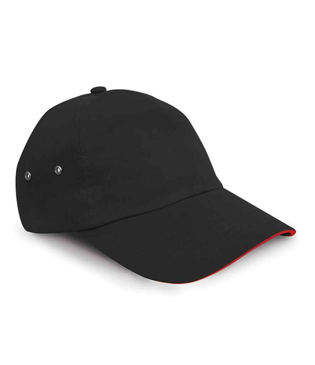 Result Plush Cotton 5 Panel Cap - Black | Order Uniform UK Ltd