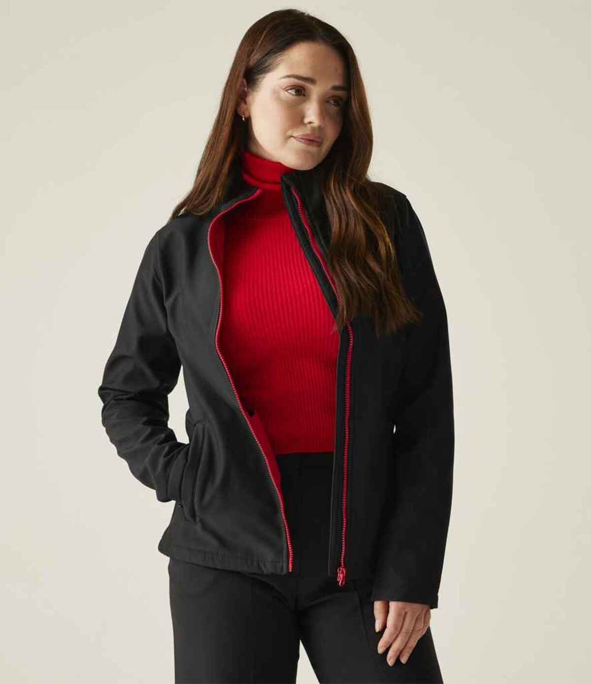 Regatta Ladies Ablaze Printable Soft Shell Jacket - Black/Classic Red