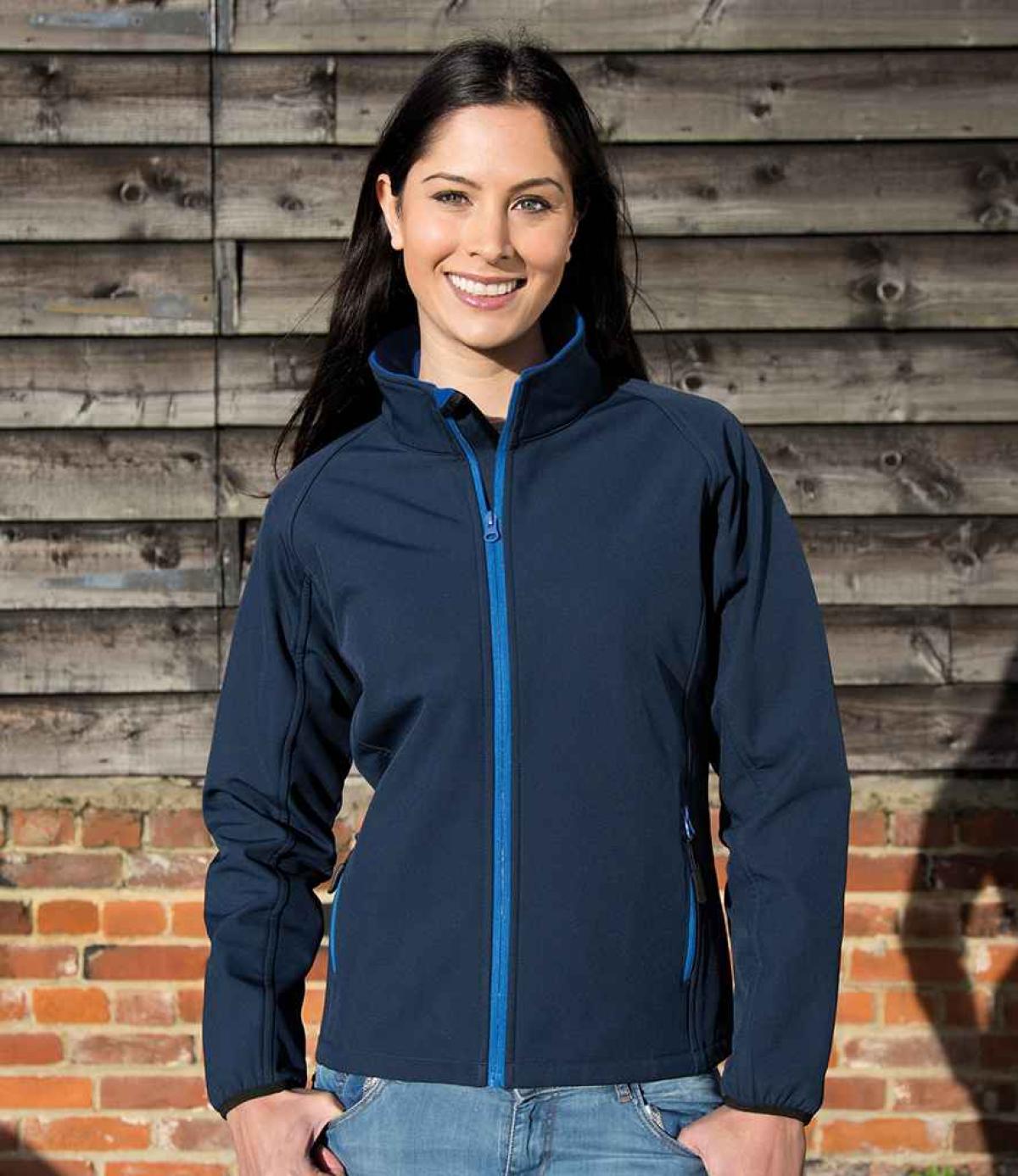 Result Core Ladies Printable Soft Shell Jacket - Navy/Royal Blue