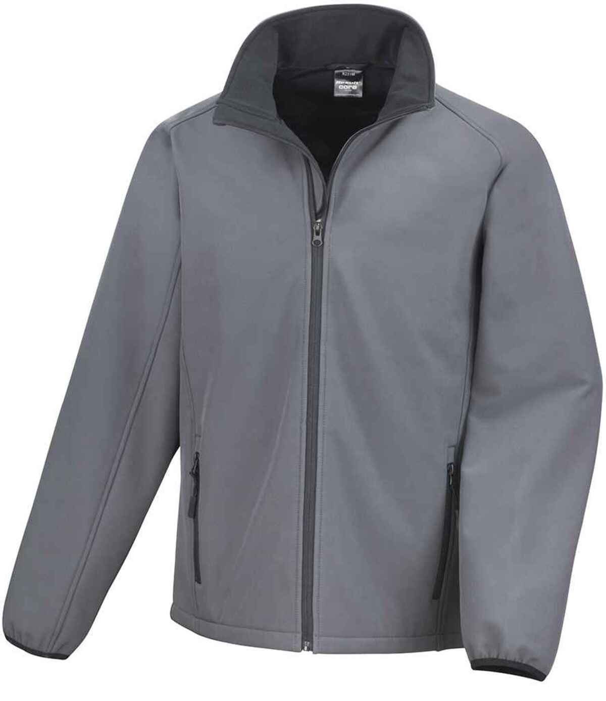 Result Core Printable Soft Shell Jacket - Charcoal/Black