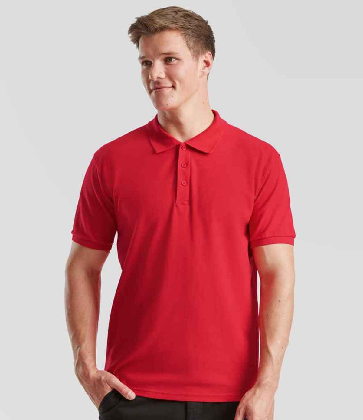 Fruit of the Loom Premium Cotton Piqué Polo Shirt - Red